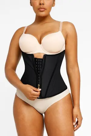 SHAPELLX Core Control Latex Waist Trainer - Jet Black