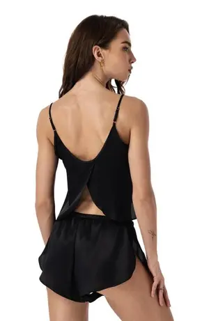 SILKSILKY Pure Silk Camisole Set - Black
