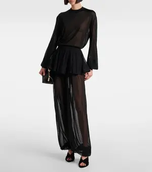 Amina Muaddi Samantha 95 Suede Sandals - Black