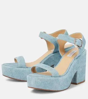 Gabriela Hearst Iman Denim Platform Sandals - Blue
