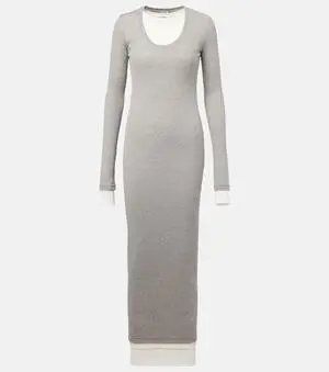 JIL SANDER Layered Cotton Jersey Maxi Dress