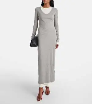 JIL SANDER Layered Cotton Jersey Maxi Dress