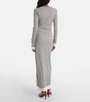 JIL SANDER Layered Cotton Jersey Maxi Dress