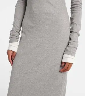 JIL SANDER Layered Cotton Jersey Maxi Dress