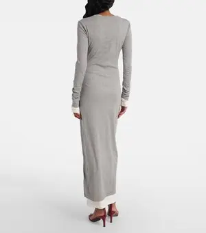 JIL SANDER Layered Cotton Jersey Maxi Dress