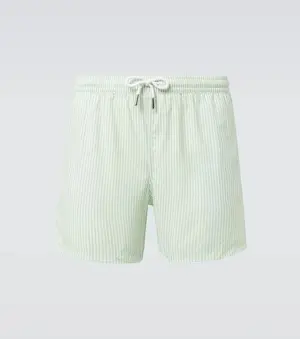 Thom Sweeney Striped Swim Trunks - Green