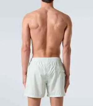 Thom Sweeney Striped Swim Trunks - Green