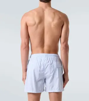 Thom Sweeney Striped Swim Trunks - Blue