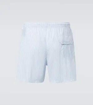 Thom Sweeney Striped Swim Trunks - Blue
