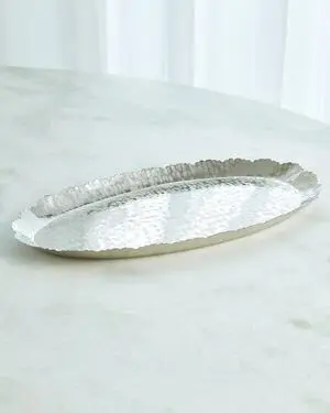 WILLIAM D SCOTT FOR GLOBAL VIEWS Large Hammered Oval Tray - Nickel