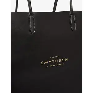 Smythson Kingly Leather Tote Bag - Black