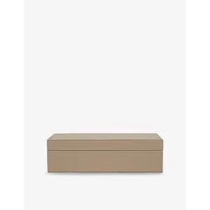 Smythson Large Leather Home Box - Sandstone