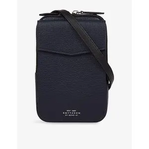 Smythson Ludlow Leather Cross-body Pouch - Navy