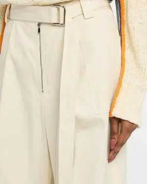 Christopher John Rogers Patch-pocket Barrel-leg Trousers - Macadamia