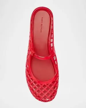 Tory Burch Tory Burch Mellow Jelly Mary Jane Mules Red