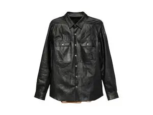 Rick Owens Leather Outershirt - Black