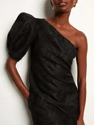 Rosie Assoulin One-shoulder Puff-sleeve Dress
