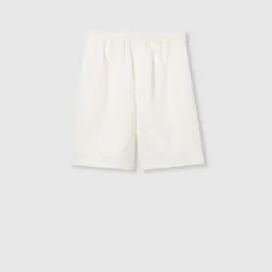 Gucci Linen Blend Gg Canvas Shorts - White