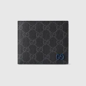 Gucci Blue Interior Gg Bi-fold Wallet - Black
