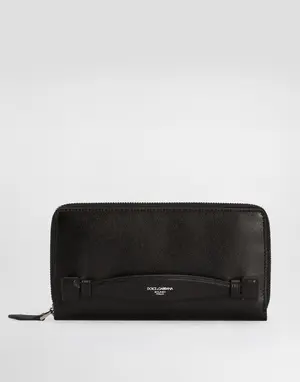 Dolce & Gabbana Zip-around Calfskin Wallet - Black