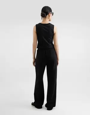 Dolce & Gabbana Oversize Jersey Tank Top With Dg Logo Embroidery - Black