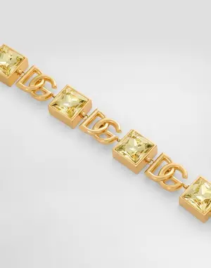 Dolce & Gabbana Bracelet With Dg Logo And Crystal Rhinestones