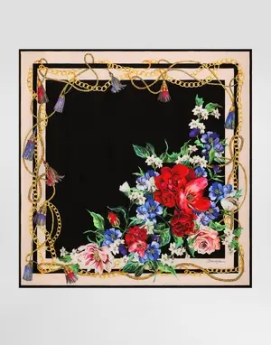 Dolce & Gabbana Floral- Silk Twill Foulard - Print