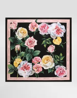 Dolce & Gabbana Rose And Peony- Silk Twill Foulard - Print