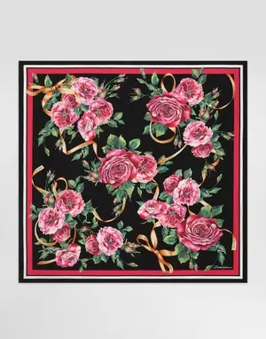 Dolce & Gabbana Rose- Silk Twill Foulard (90x90) Print