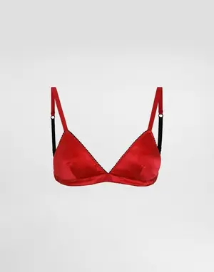 Dolce & Gabbana Satin Triangle Bra - Red