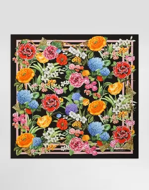 Dolce & Gabbana Floral- Silk Twill Foulard (90x90) Print