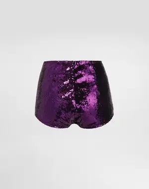 Dolce & Gabbana Sequined High-waisted Panties - Fuchsia