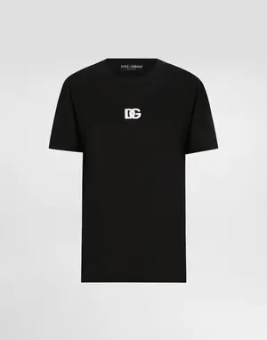 Dolce & Gabbana Jersey T-shirt With Dg Logo Embroidery - Black
