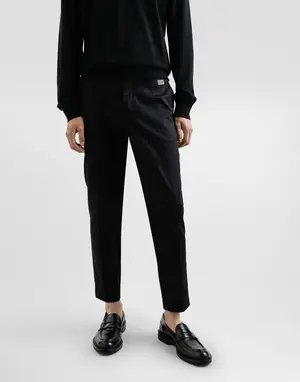 Dolce & Gabbana Tailored Stretch Cotton Gabardine Pants - Black