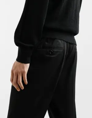 Dolce & Gabbana Tailored Stretch Cotton Gabardine Pants - Black