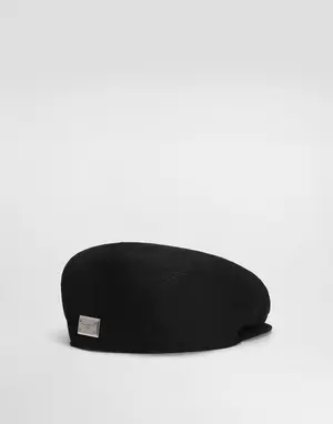 Dolce & Gabbana Flat Cap With Logo Tag - Black