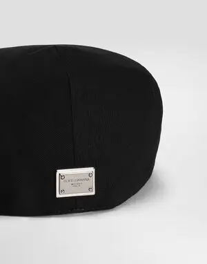 Dolce & Gabbana Flat Cap With Logo Tag - Black