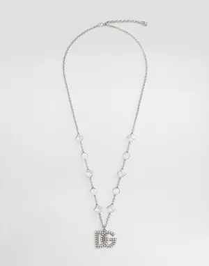 Dolce & Gabbana Fine Link Necklace With Logo - Silver
