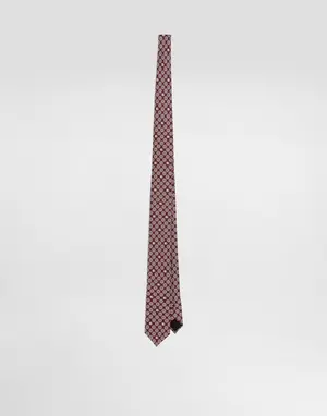 Dolce & Gabbana Martini Jacquard Tie With Logo - Multicolor