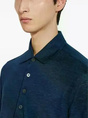 Zegna Oasi Lino Polo Shirt - Blue