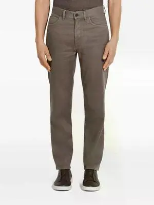 Zegna Roccia Straight Leg Jeans - Brown