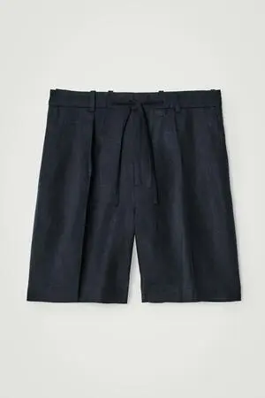Cos Tailored Drawstring Linen Shorts