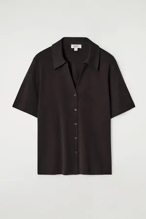 Cos Jersey Resort Shirt - Brown
