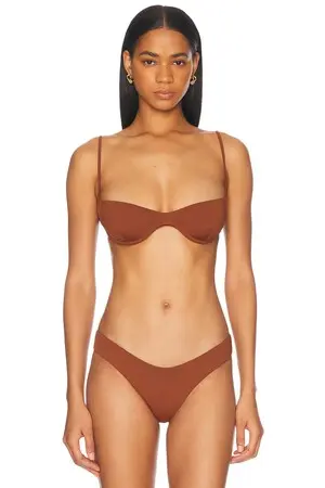 HAIGHT. Lana Bikini Top - Mid Brown