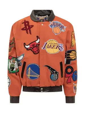 JEFF HAMILTON Jeff Hamilton NBA Team Patch Varsity Jacket - Orange