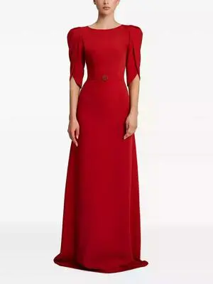 CRISTALLINI Blanca Short-sleeve Maxi Dress - Red