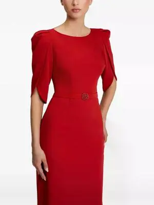CRISTALLINI Blanca Short-sleeve Maxi Dress - Red