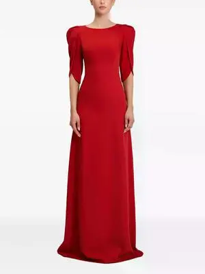 CRISTALLINI Blanca Short-sleeve Maxi Dress - Red