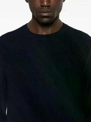 Canali Basket-weave Sweater - Blue