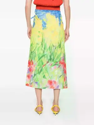 MSGM Floral-print Midi Skirt